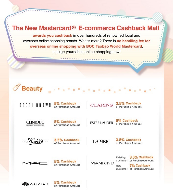 Mastercard E-commerce Cashback Mall | Credit Card | Bank of China (Hong ...