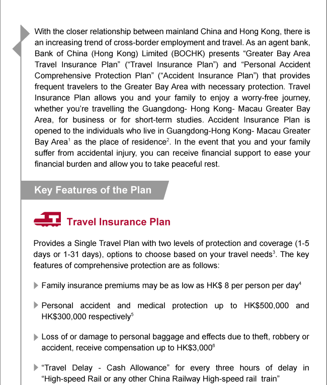 Greater Bay Area Travel Insurance Plan and Personal Accident ...