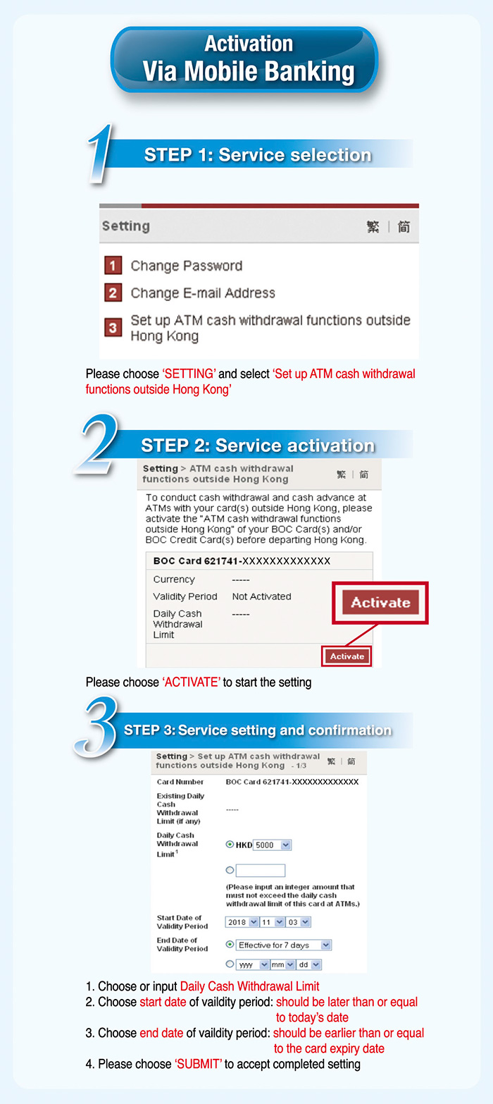 Activation Via Mobile Banking